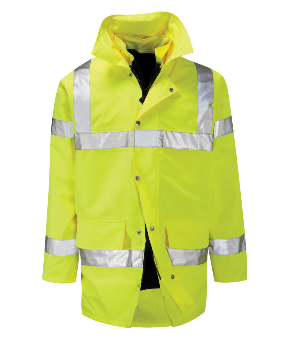 Black Knight Hi Vis 4 in 1 Waterproof Jacket - BEDIVERE Yellow – LCS ...